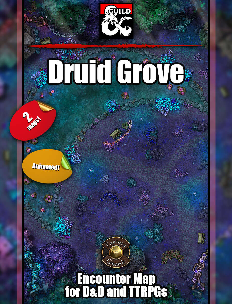 Druid Grove - animated map pack w/Fantasy Grounds support - TTRPG Map - Dungeon Masters Guild ...