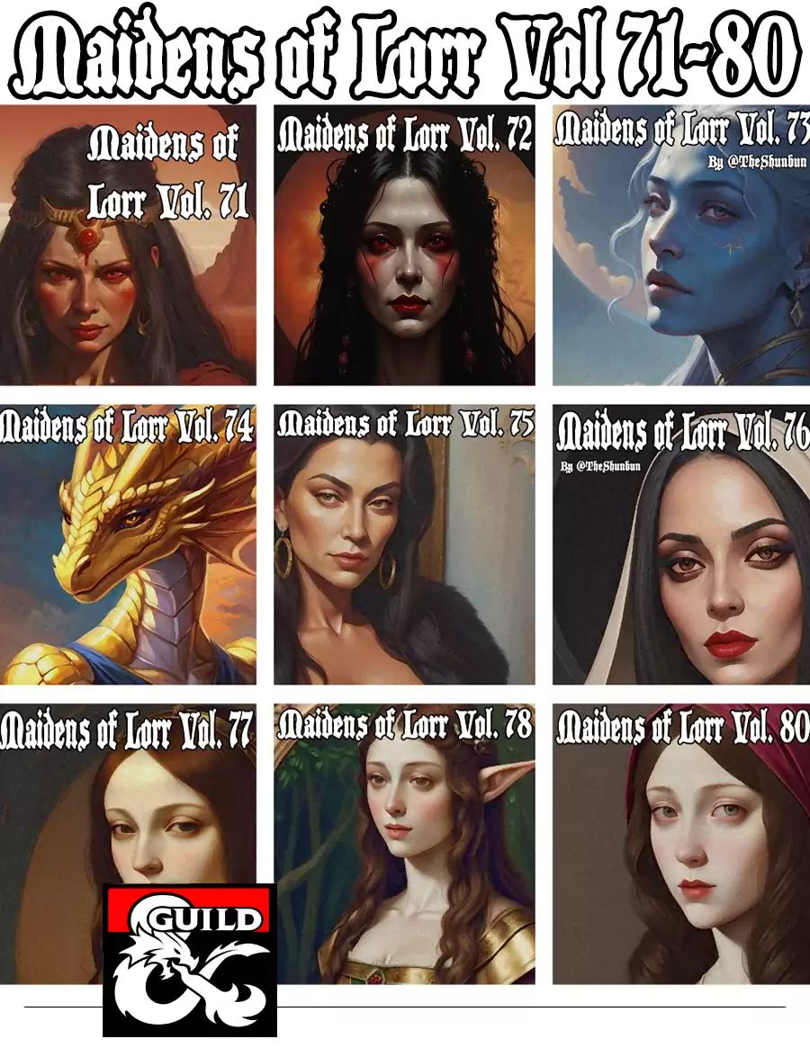 Maidens of Lorr Bundle Vol. 71-80 - 30 premade NPCs to use in your campaign! - Dungeon Masters ...