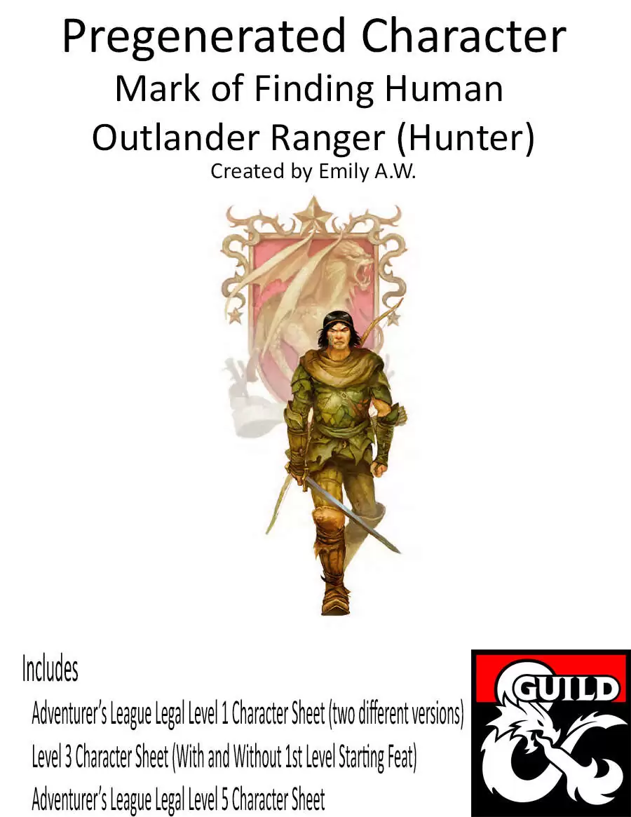 Mark of Finding Human Outlander Hunter Ranger - Dungeon Masters Guild ...