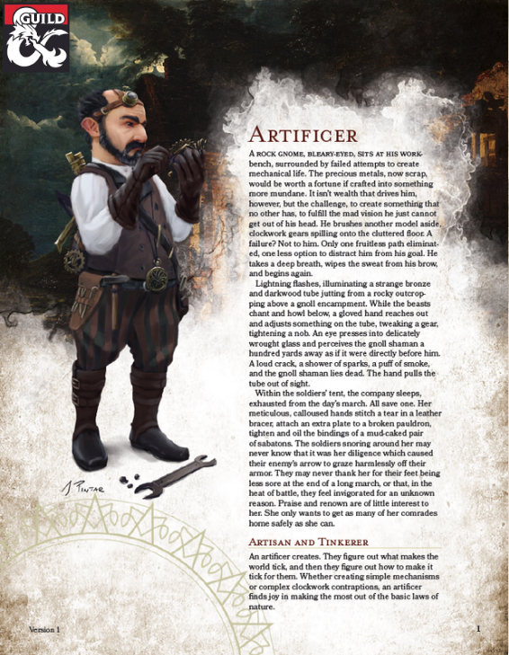 The Artificer - 5E Class - Dungeon Masters Guild | DriveThruRPG