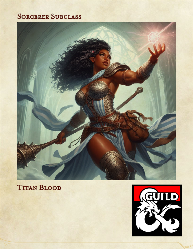Sorcerer Subclass: Titan Blood - Dungeon Masters Guild | DriveThruRPG