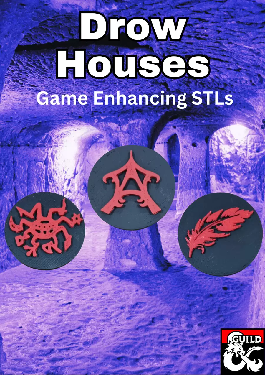 Drow Noble Houses Symbols - STLs - Dungeon Masters Guild | DriveThruRPG