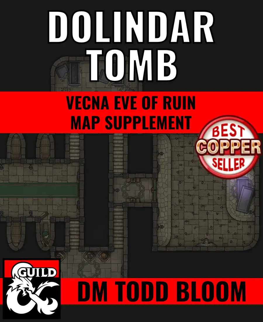 Vecna Eve of Ruin | Ch 1 Dolindar Tomb Map Supplement - Dungeon Masters Guild | DriveThruRPG