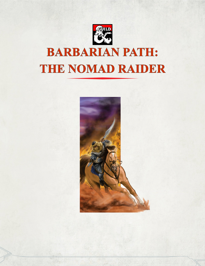 Barbarian Subclass: Path of the Nomad Raider - Dungeon Masters Guild ...