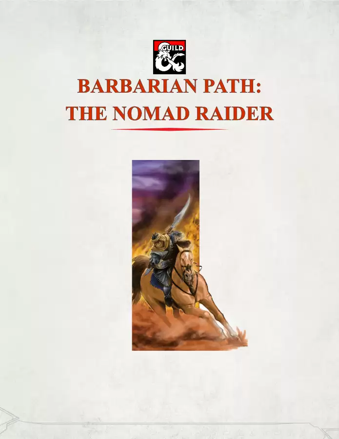 Barbarian Subclass: Path of the Nomad Raider - Dungeon Masters Guild ...