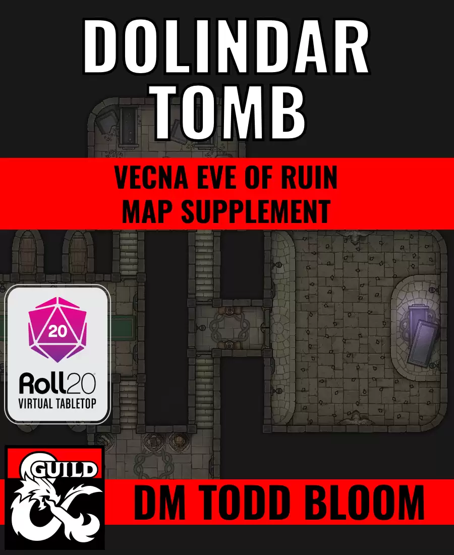 Vecna Eve of Ruin | Ch 1 Dolindar Tomb Map Supplement (Roll20) - Dungeon Masters Guild ...