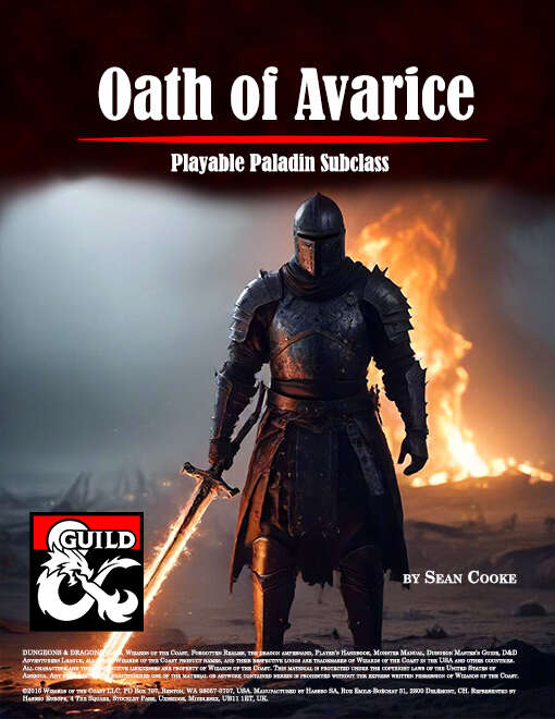 Oath of Avarice-A Playable Paladin Subclass - Dungeon Masters Guild | DriveThruRPG