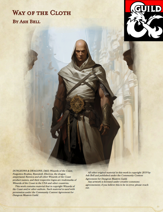 Way of the Cloth (Monk Subclass) - Dungeon Masters Guild | DriveThruRPG