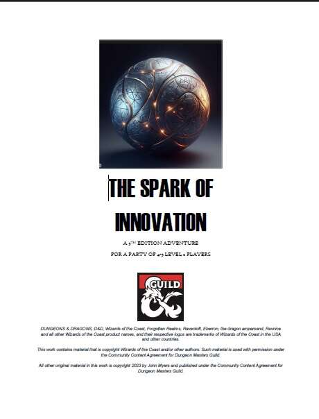 THE SPARK OF INNOVATION - Dungeon Masters Guild | DriveThruRPG