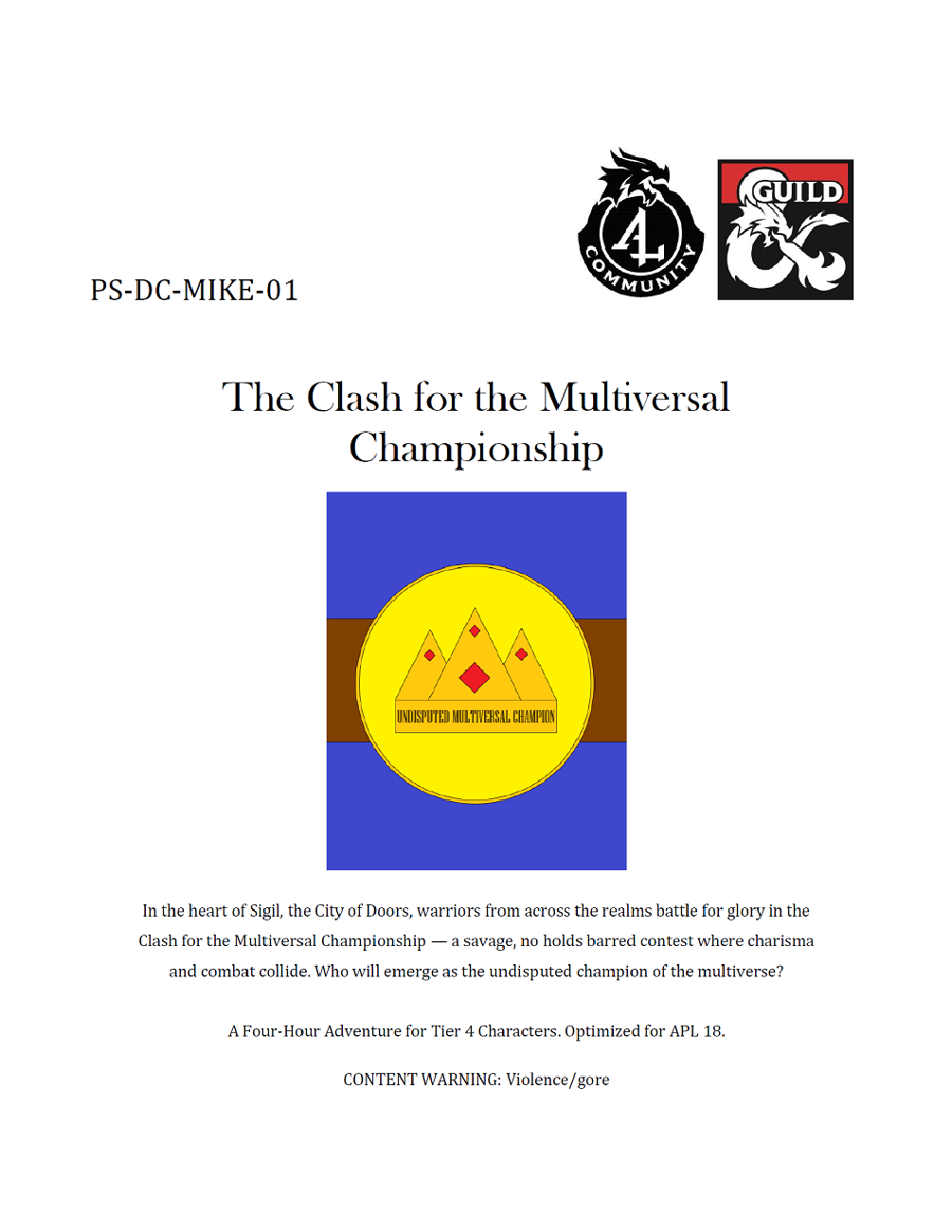 PS-DC-MIKE-01 The Clash for the Multiversal Championship - Dungeon ...
