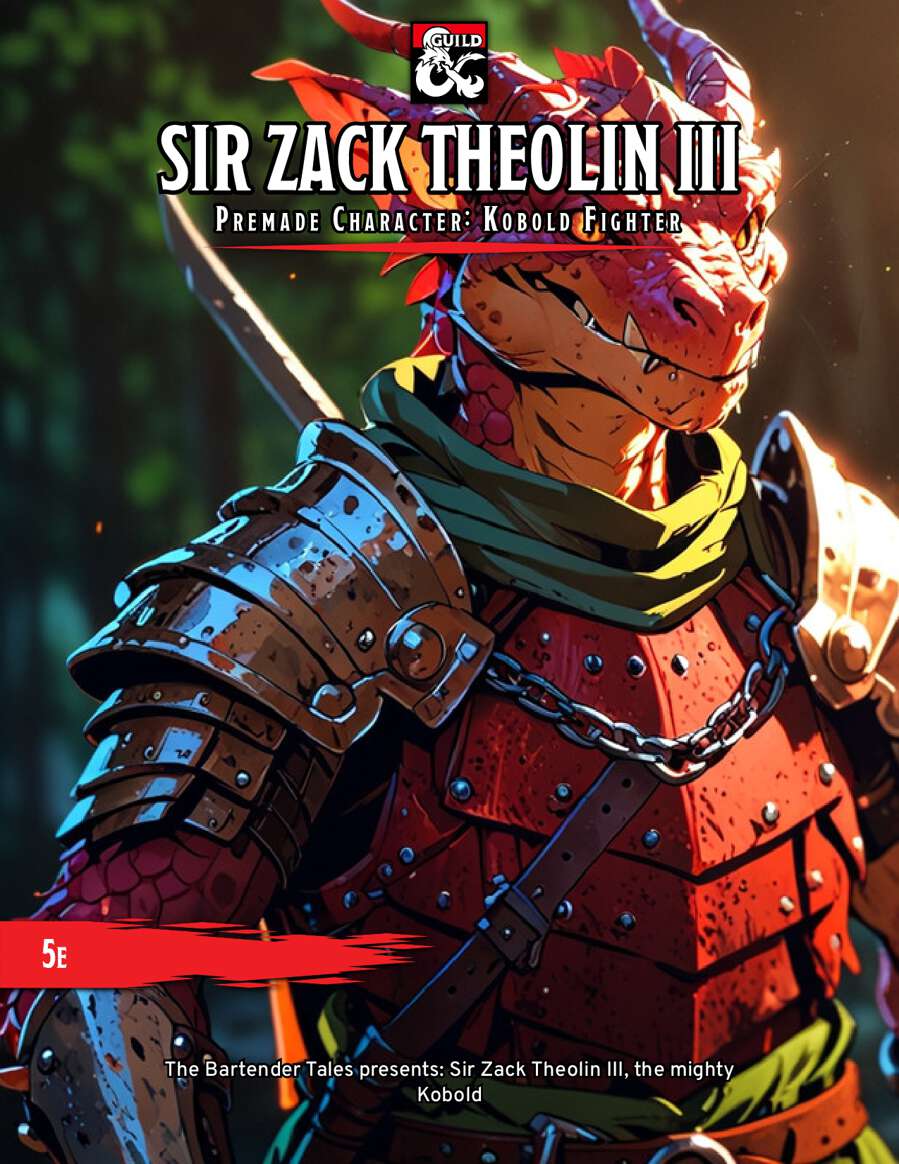 Premade Character: Sir Zack Theolin III, the Kobold Fighter - Dungeon Masters Guild | DriveThruRPG