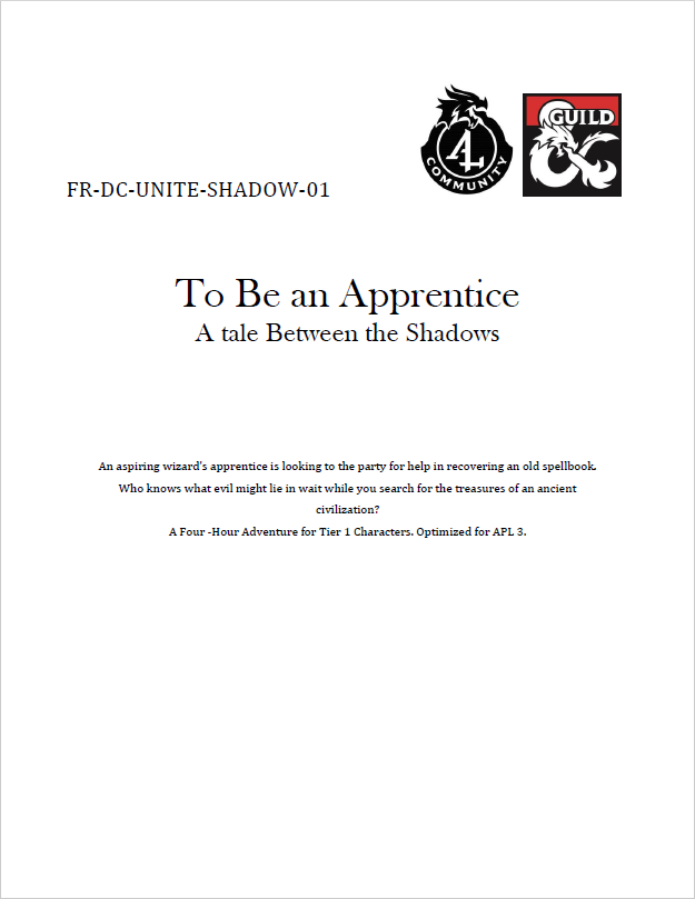 FR-DC-UNITE-SHADOW-01 To Be an Apprentice - Dungeon Masters Guild ...