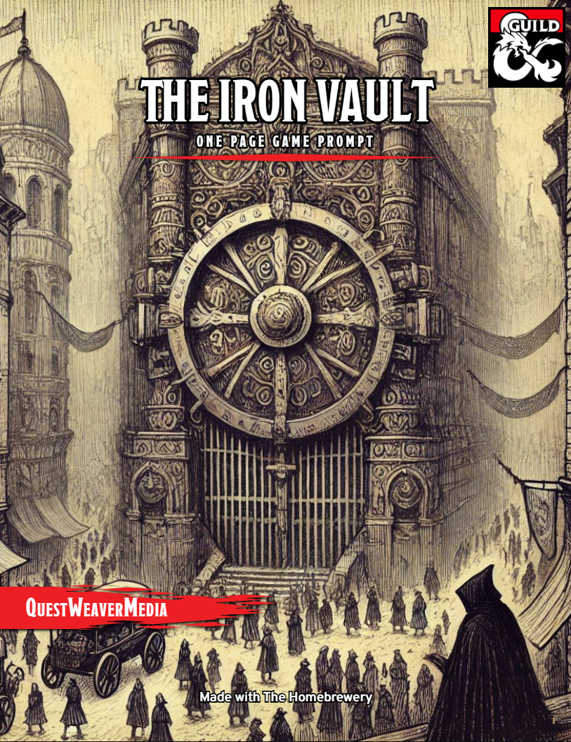 One Page Adventure Prompt: The Iron Vault - Dungeon Masters Guild | DriveThruRPG
