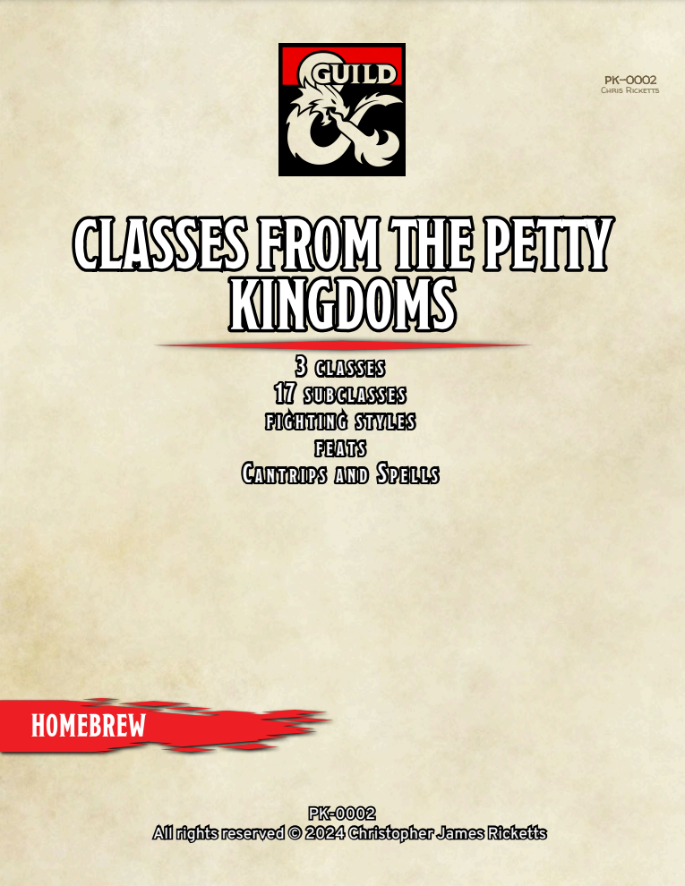Classes from the Petty Kingdoms - Dungeon Masters Guild | DriveThruRPG