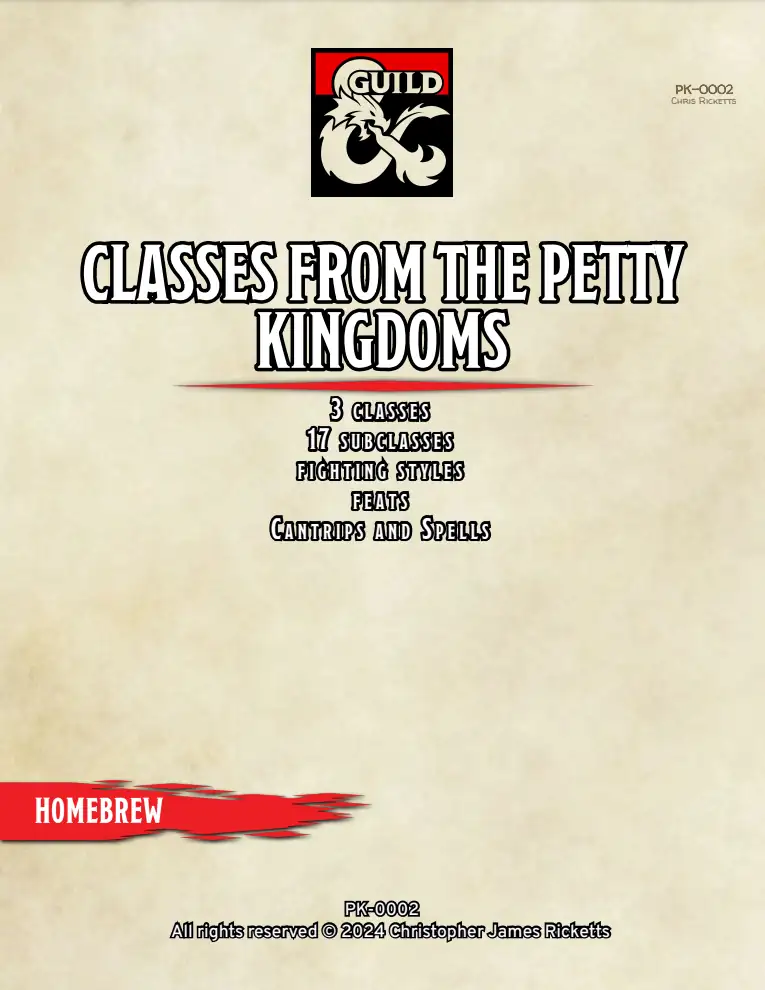 Classes from the Petty Kingdoms - Dungeon Masters Guild | DriveThruRPG