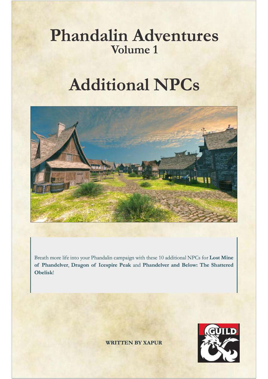Phandalin Adventures: Additional NPCs - Dungeon Masters Guild ...