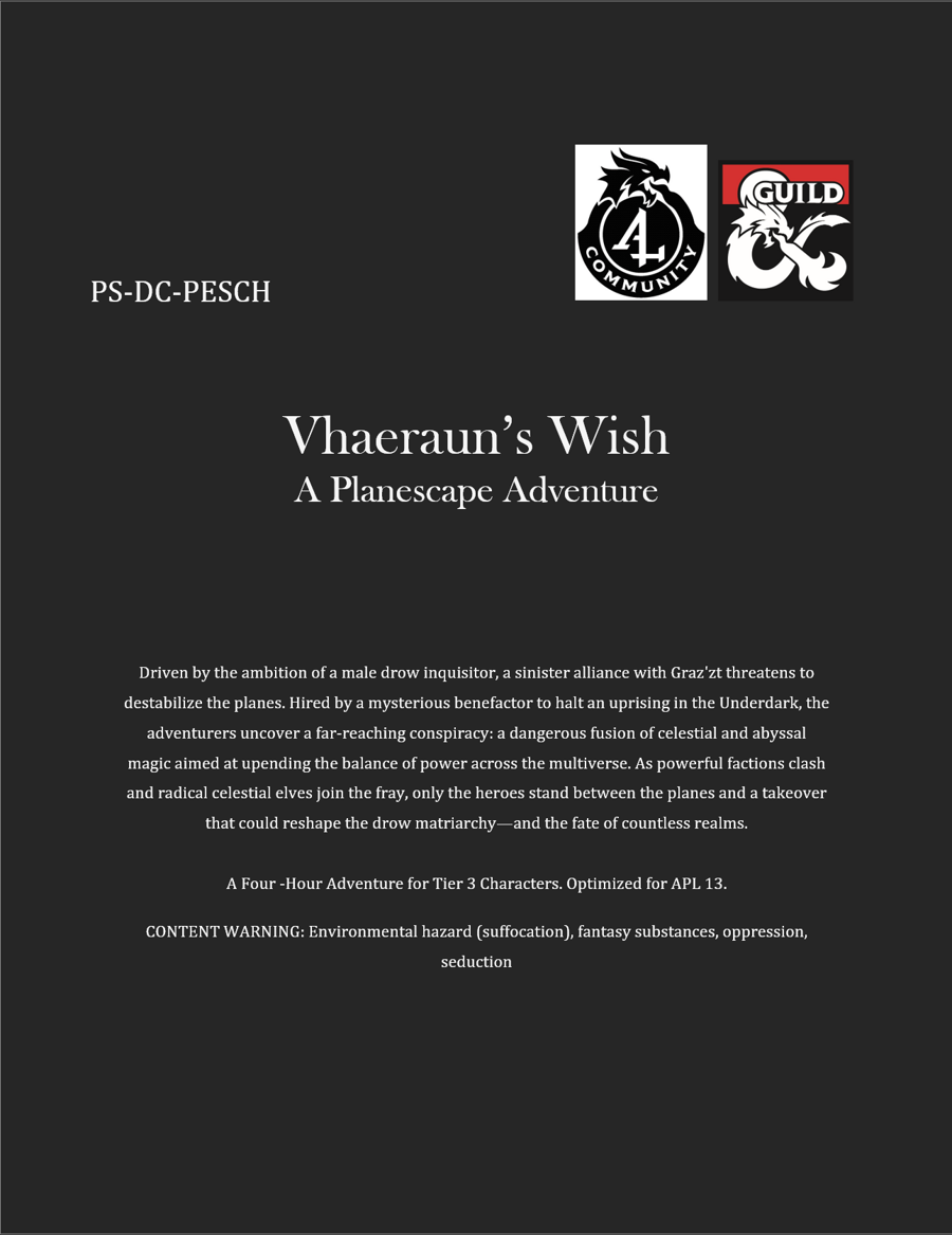 PS-DC-PESCH Vhaeraun's Wish - Dungeon Masters Guild | DriveThruRPG