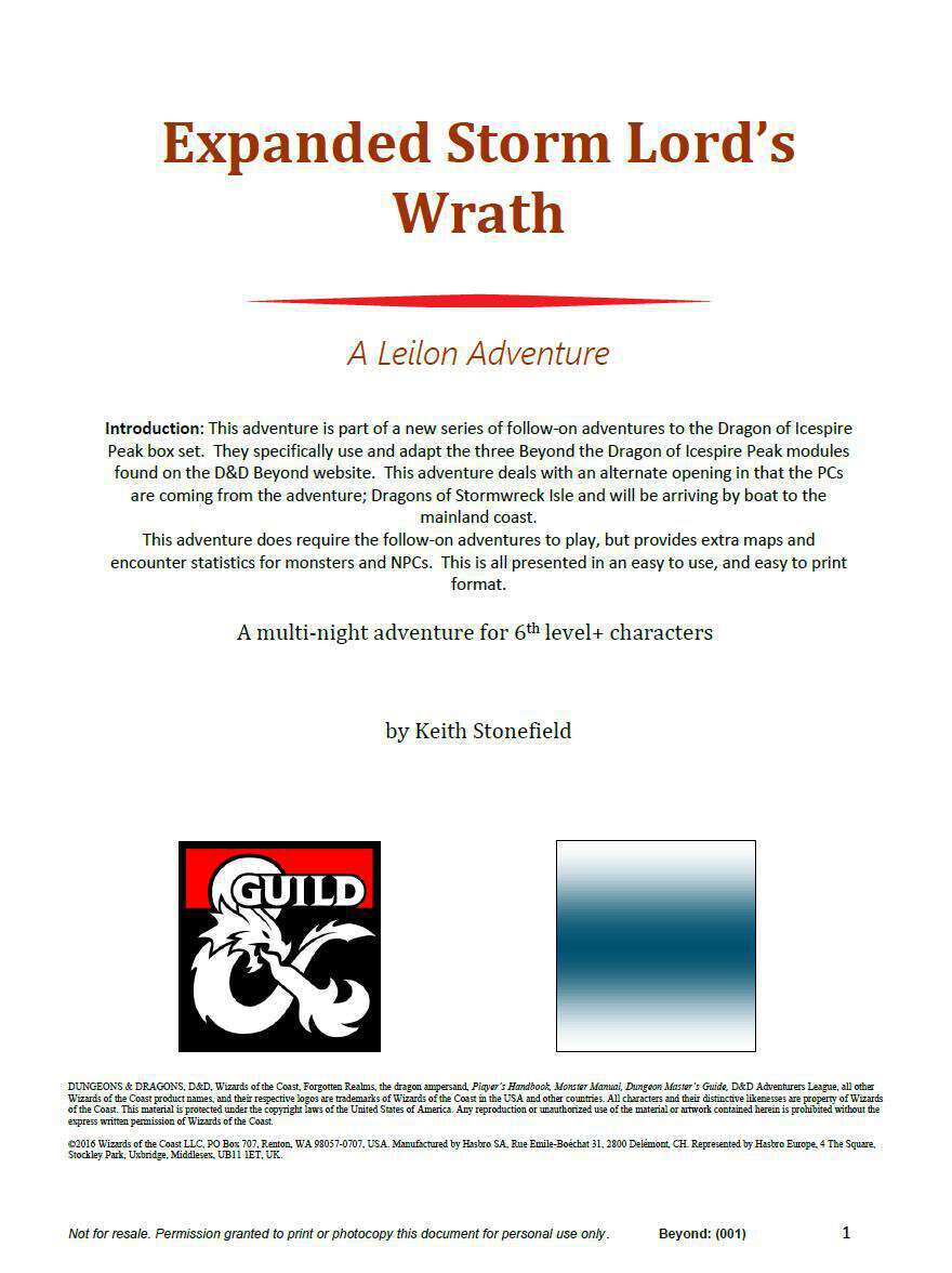 Beyond Icespire 001: Storm Lord's Wrath - Dungeon Masters Guild ...