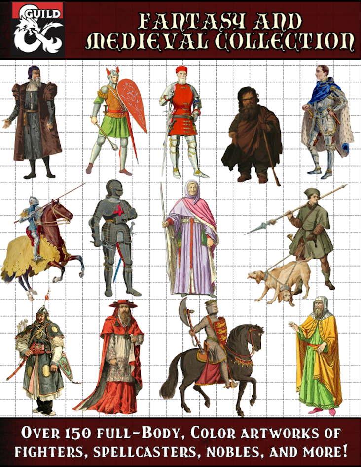 Fantasy and Medieval Stock Art Pack - 150+ Character Figures - Dungeon ...