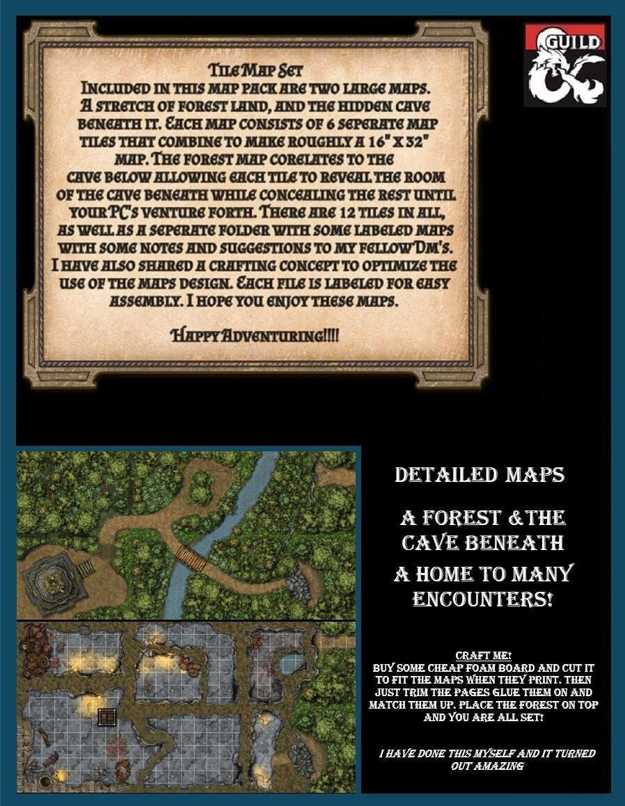 Map PAck Forest & Cave Beneath - Dungeon Masters Guild | DriveThruRPG