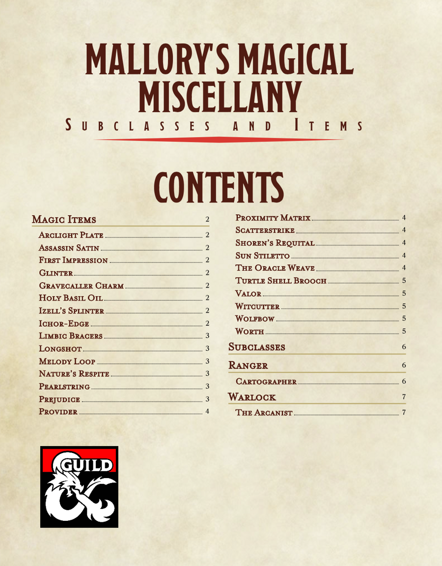 Mallory's Magical Miscellany - Dungeon Masters Guild | DriveThruRPG