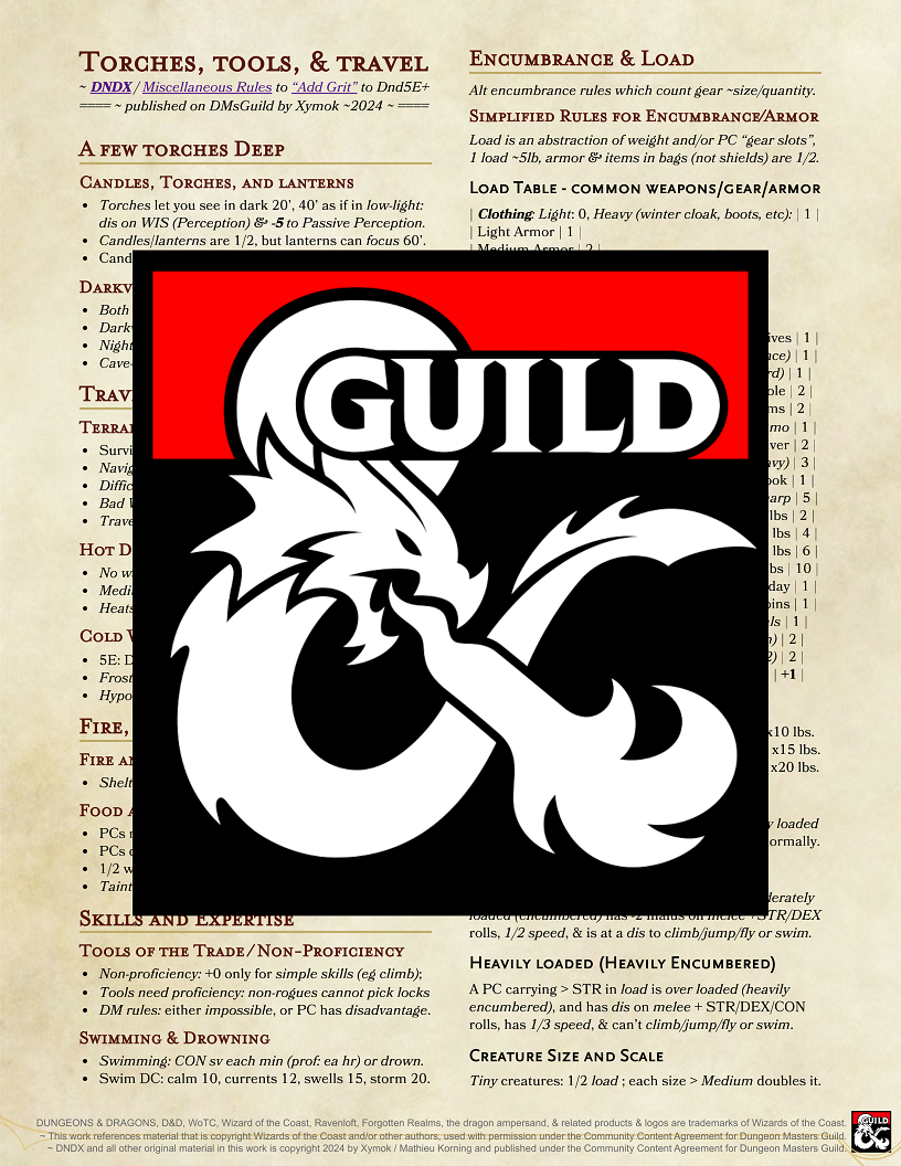 Torches Tools and Travel - Dungeon Masters Guild | DriveThruRPG