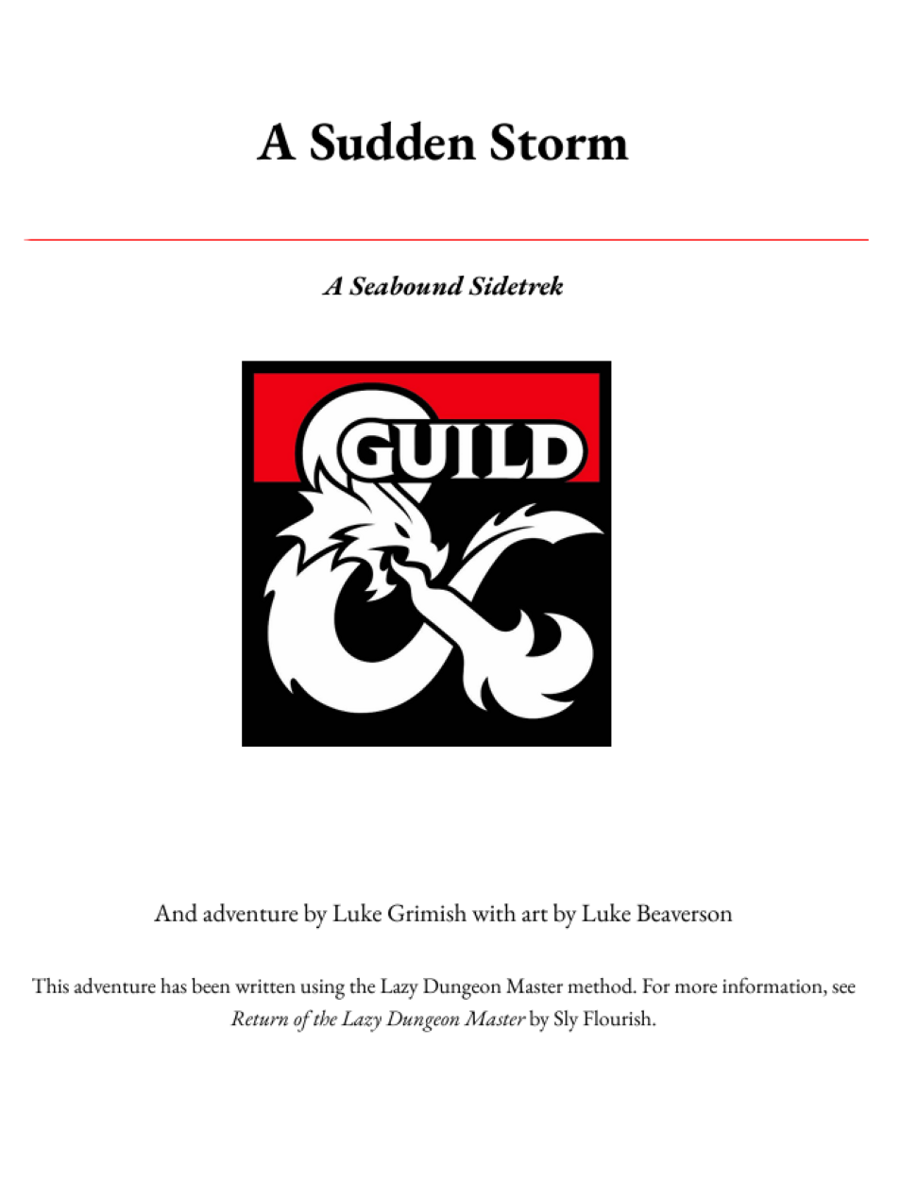 A Sudden Storm - Dungeon Masters Guild | DriveThruRPG