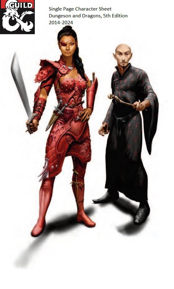 Single Page Character Sheet - Dungeon Masters Guild | DriveThruRPG