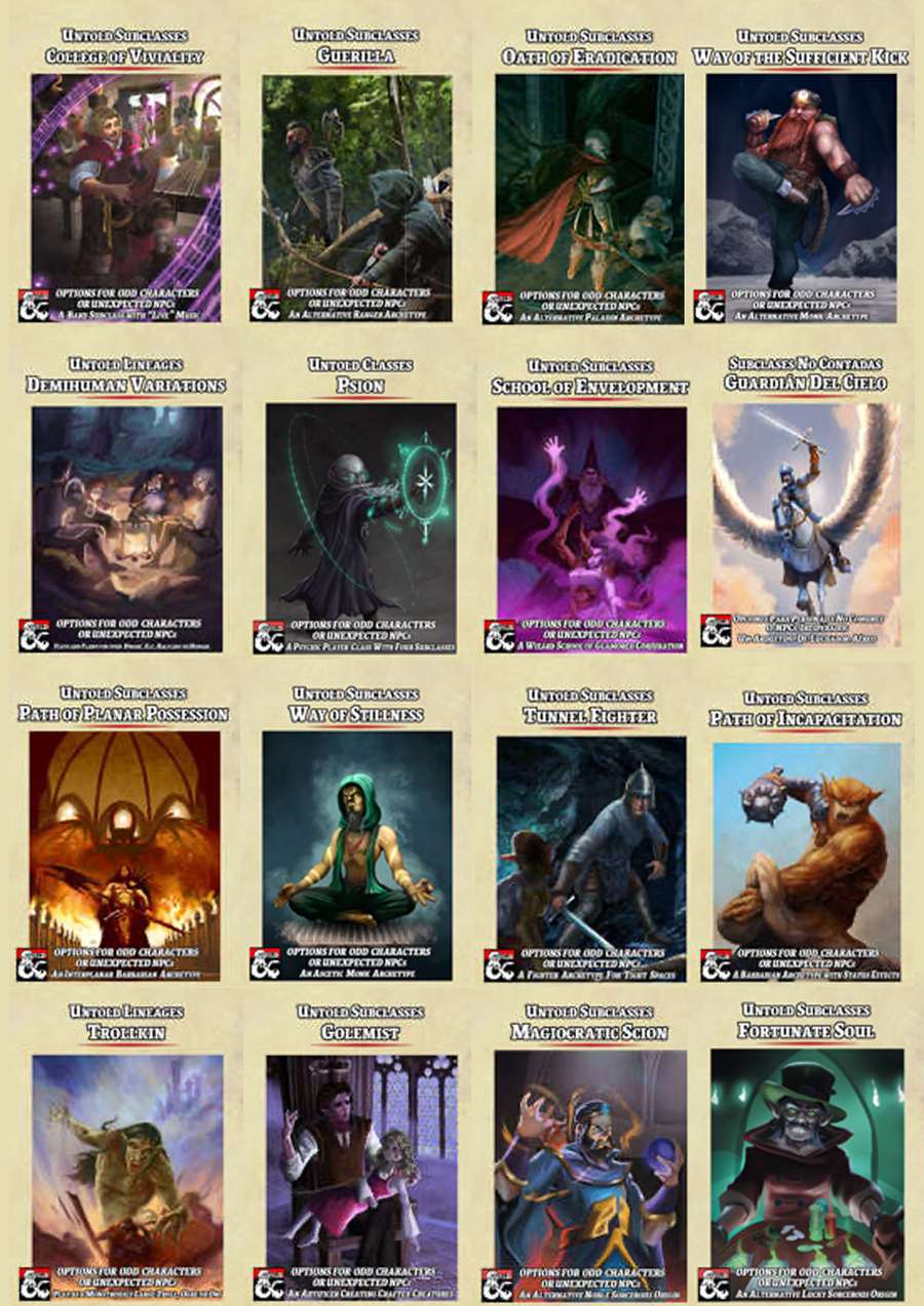 Untold Character Options: Published 2024 (for 2012) [BUNDLE] - Dungeon ...