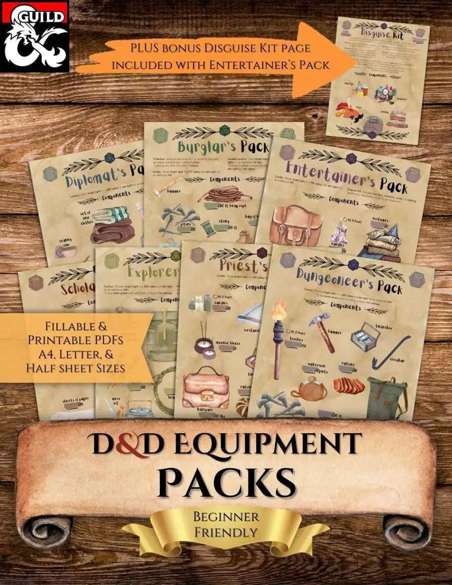 D&D Equipment Packs - Dungeon Masters Guild | DriveThruRPG