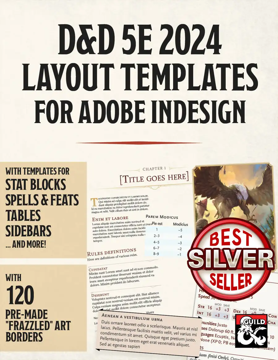 D&D 5E 2024 Layout Templates for Adobe InDesign - Dungeon Masters Guild ...