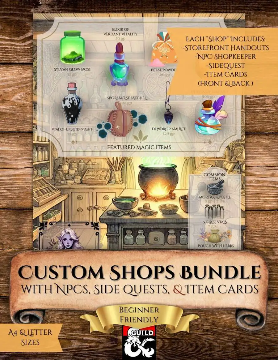 Custom Shops, NPCs, Sidequests, & Magical Items Bundle - Dungeon ...