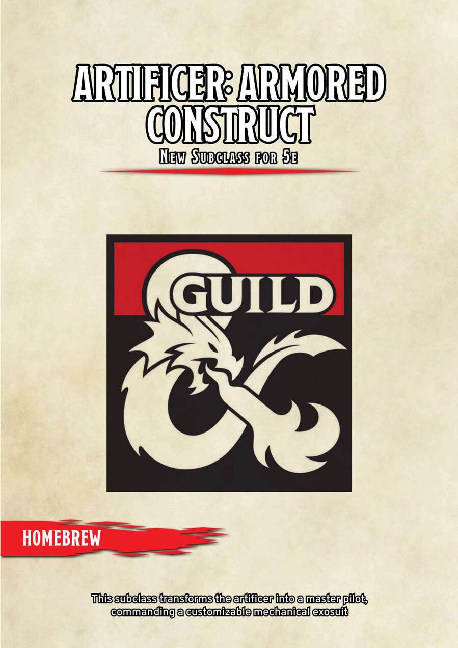 Armored Construct: new subclass for 5e - Dungeon Masters Guild ...
