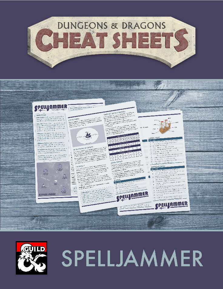 DnD Cheat Sheets: Spelljammer - Dungeon Masters Guild | DriveThruRPG