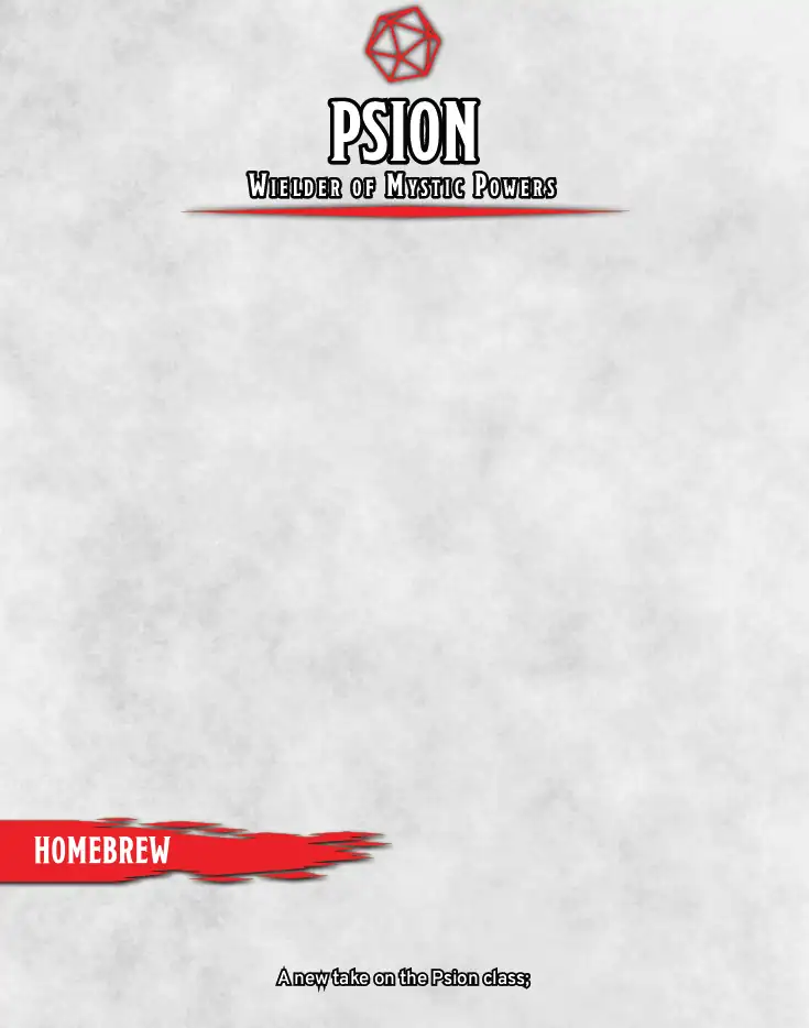 Psion - Dungeon Masters Guild | DriveThruRPG