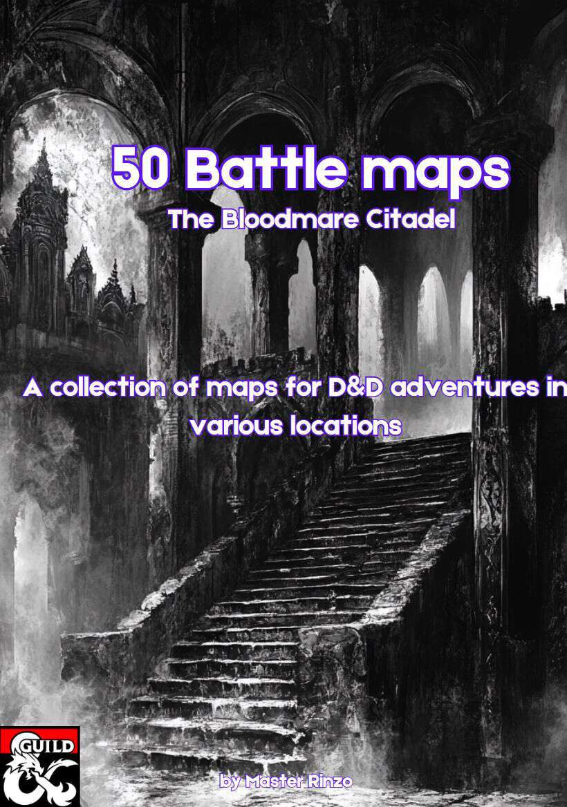 50 Battle Maps for D&D. The Bloodmare Citadel - Dungeon Masters Guild ...