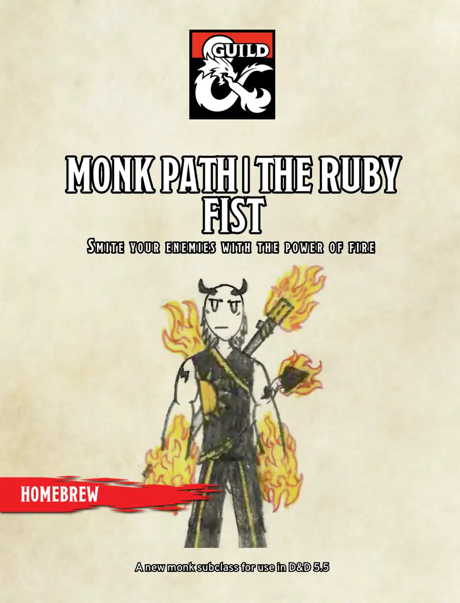 Monk Subclass | Warrior of the Ruby Fist - Dungeon Masters Guild ...