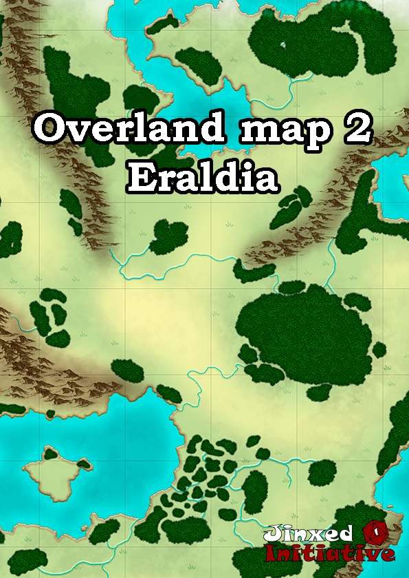 Overland map 2: Eraldia - Jinxed Initiative | DriveThruRPG