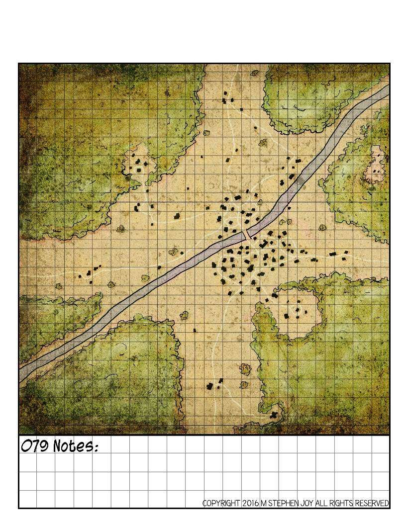 Map a Day 079 Town Setting (with Grid) - mstephenjoy | DriveThruRPG