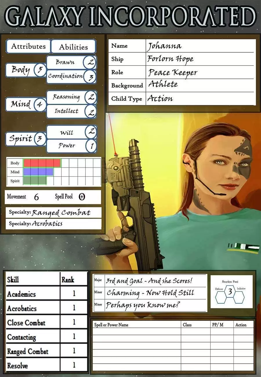 NPC Johanna Peace Keeper Galaxy Inc - Drunken Dwarf Designs | DriveThruRPG