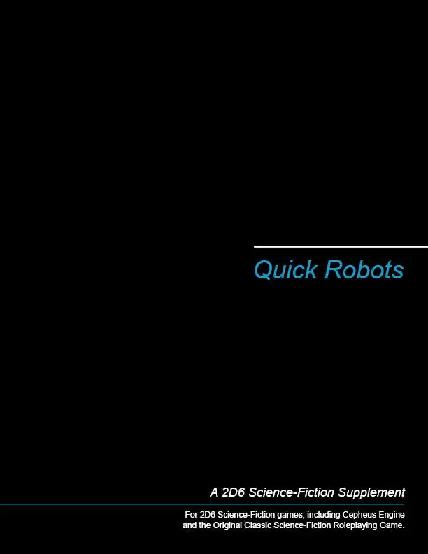 Quick Robots - Michael Brown | Referee Aids | DriveThruRPG