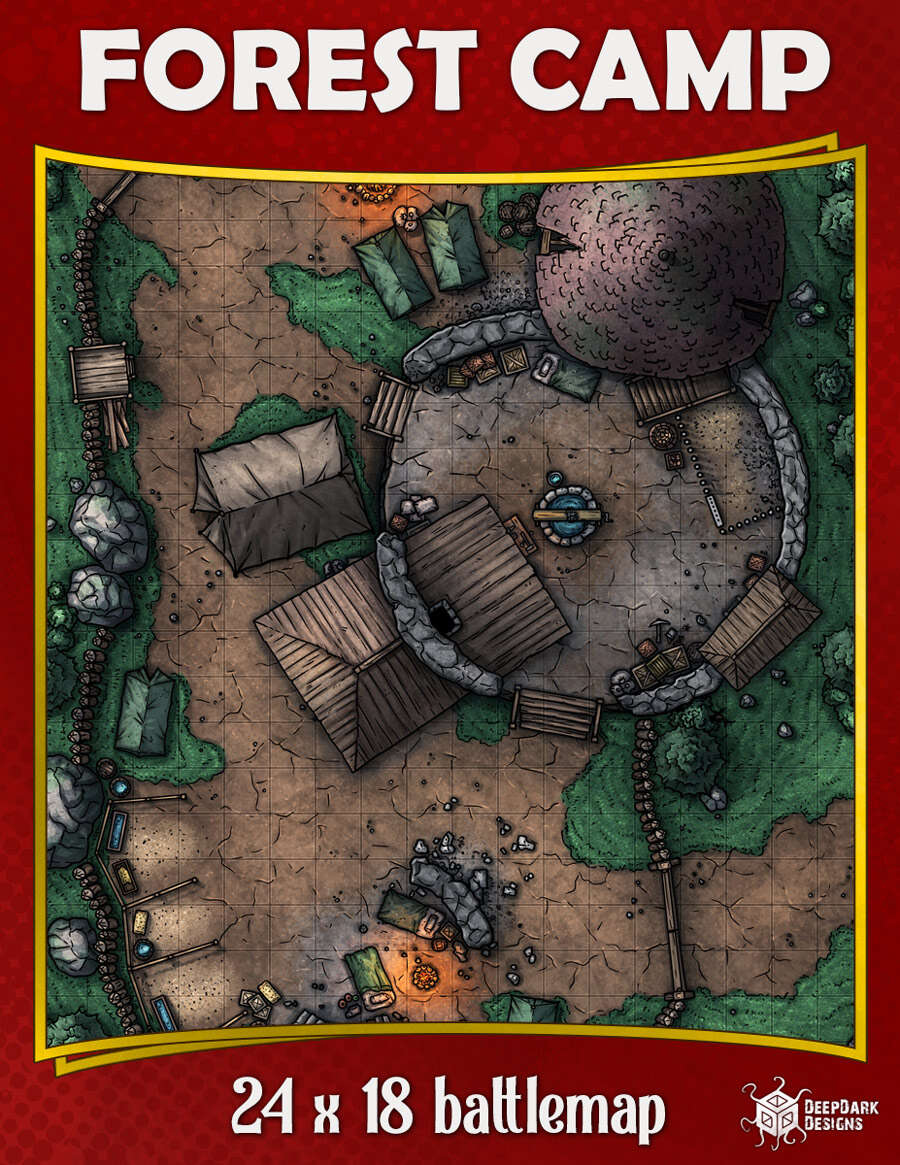 Forest Camp Battlemap - DeepDark Designs | Battlemaps & Floorplans ...