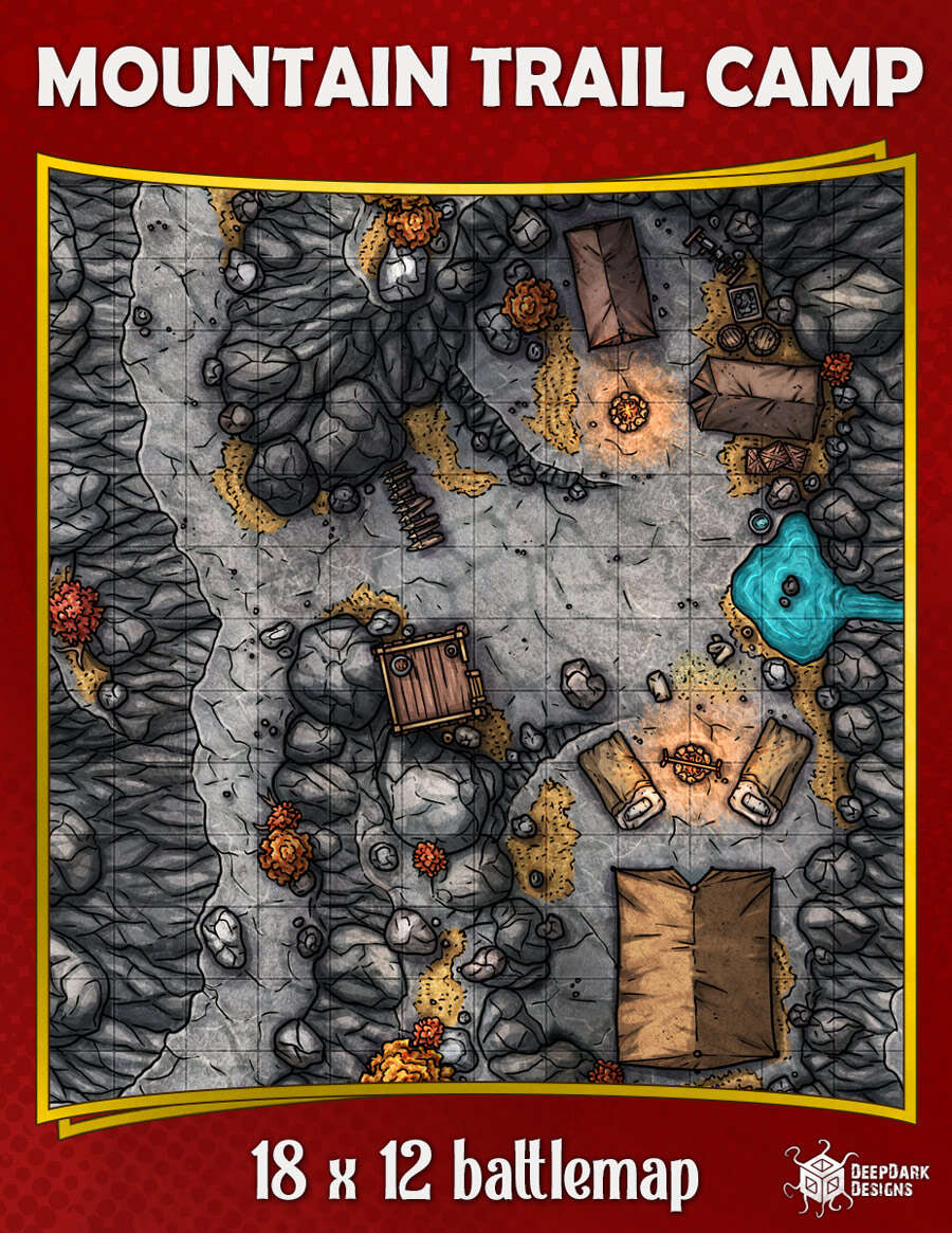 Mountain Trail Camp Battlemap - DeepDark Designs | Battlemaps ...