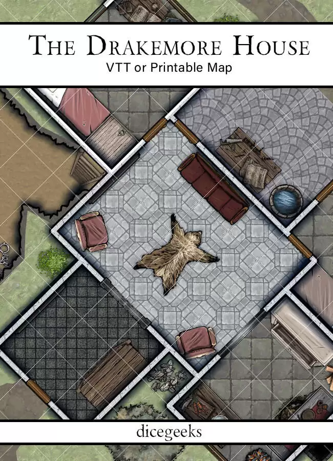 The Drakemore House - VTT Map - dicegeeks | DriveThruRPG