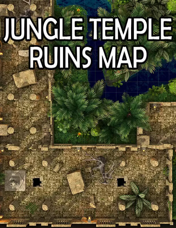 Jungle Temple Ruins Map - dicegeeks | DriveThruRPG