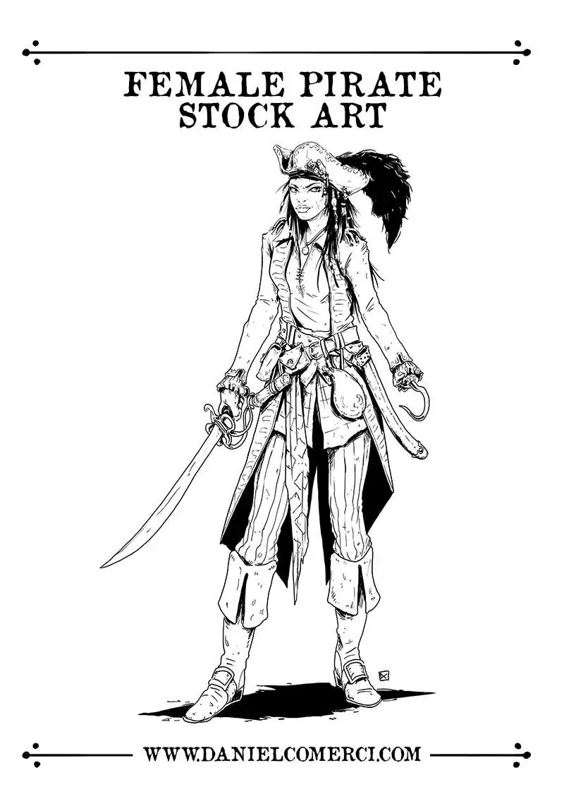 Female Pirate Captain Drawings OC] Lora The Human Tempest Cleric