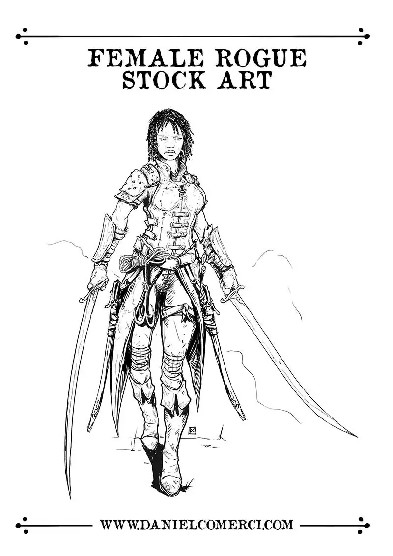 Female Rogue Stock Art - Daniel Comerci Stock Art | Lineart Characters ...