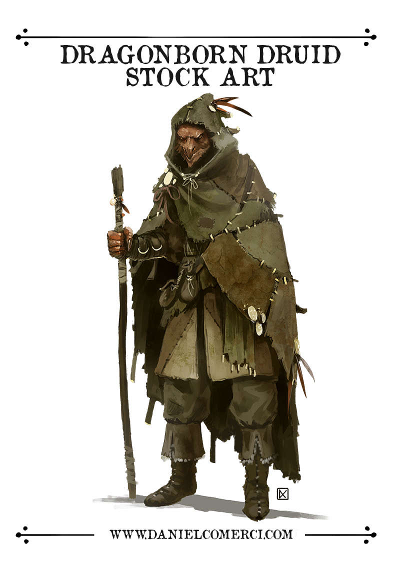 Dragonborn Druid Stock Art - Daniel Comerci Stock Art | Color ...