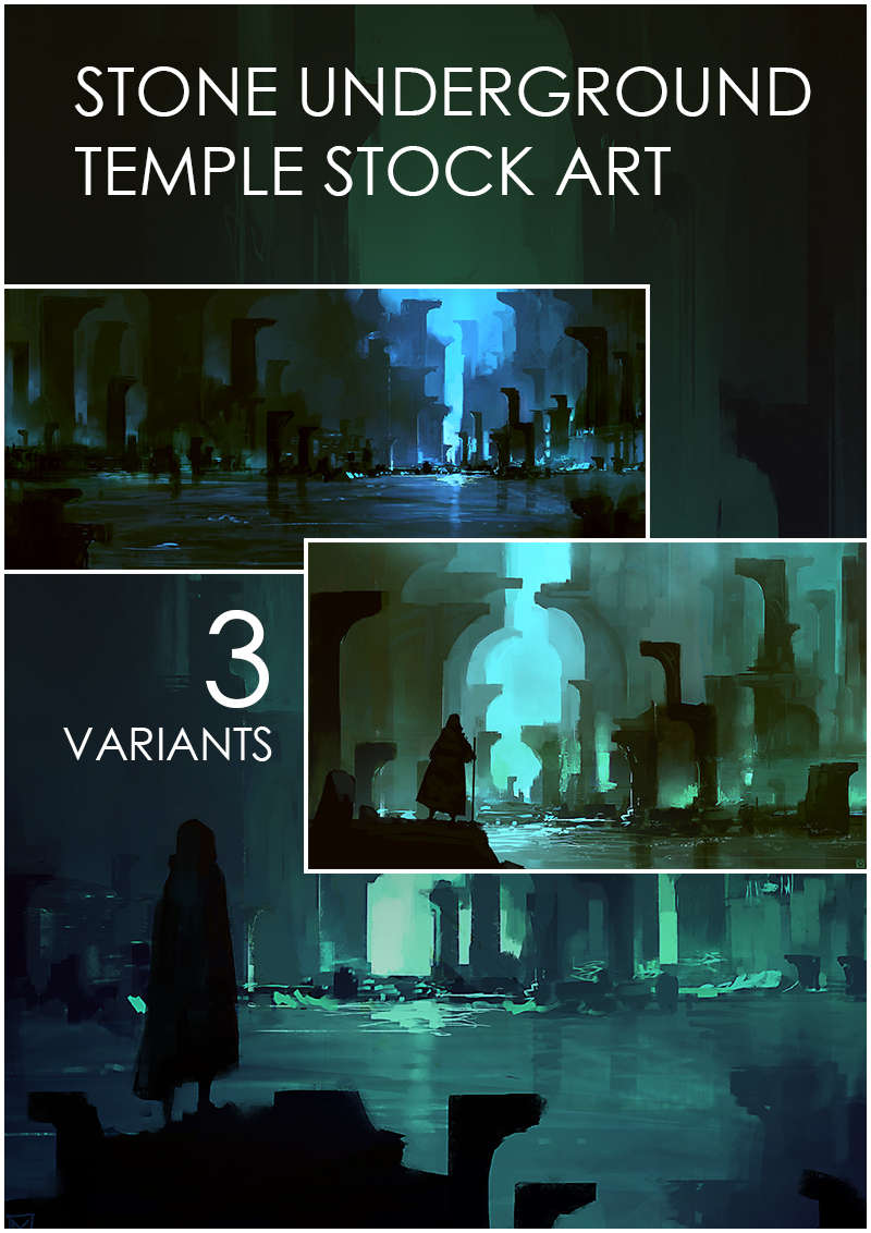 Underground Stone Temple Stock Art - Daniel Comerci Stock Art | Full ...