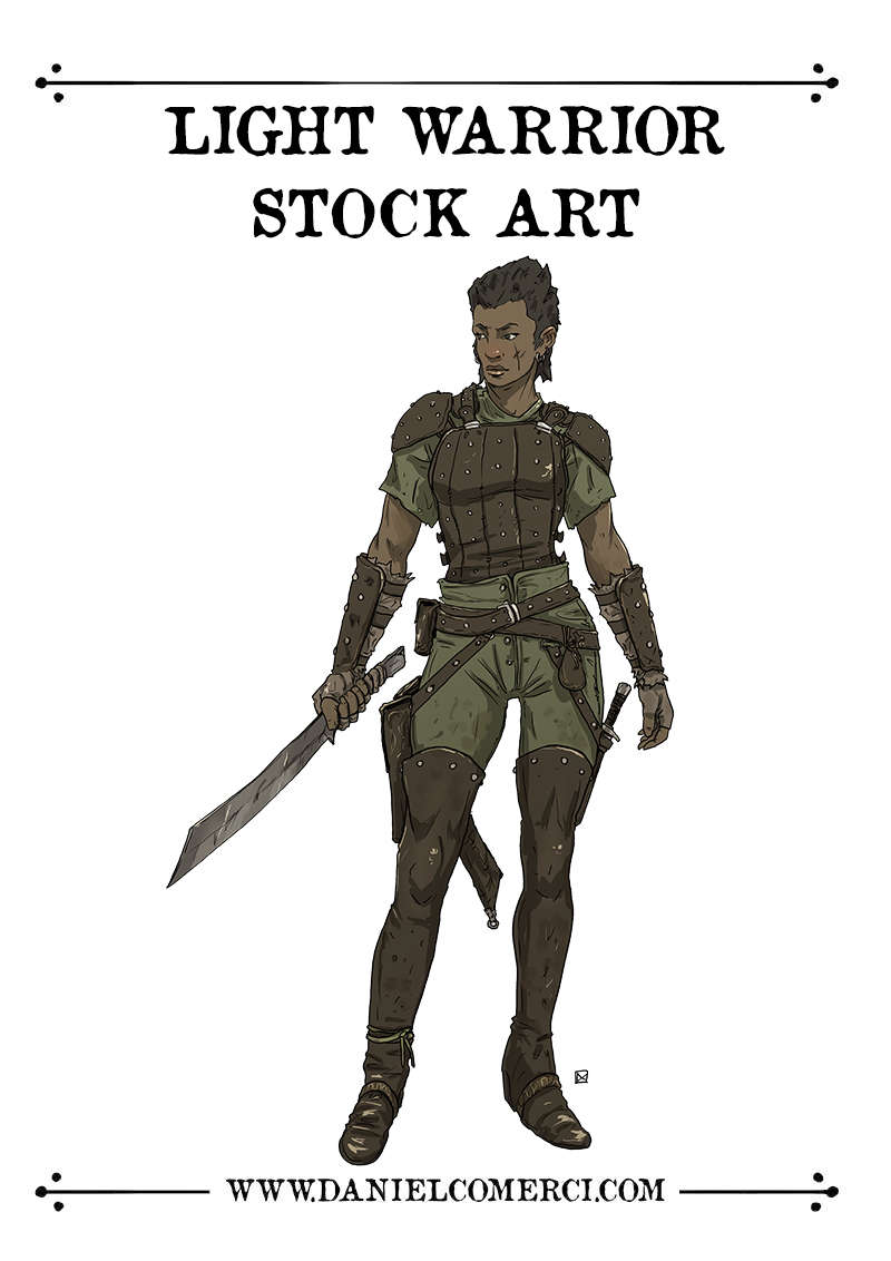 Female Light Warrior Stock Art - Daniel Comerci Stock Art | Color ...